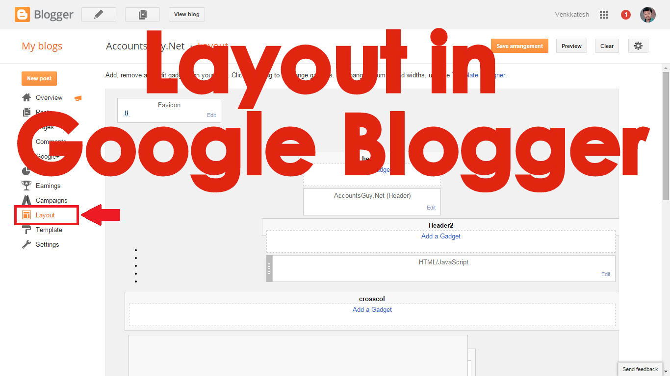 How To Customize The Blog Design Using The Blogger Layout Section Accountsguy
