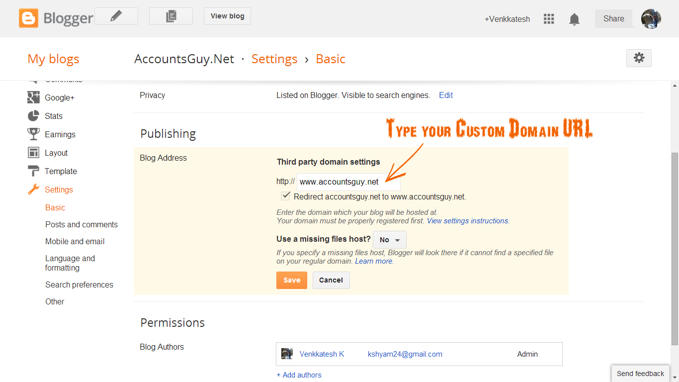 How To Point Custom Domain Url To Blogger Address Accountsguy